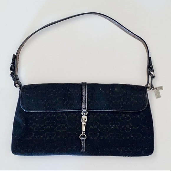 Coach | Bags | Coach Black Metallic Clutch Mini Bag | Poshmark
